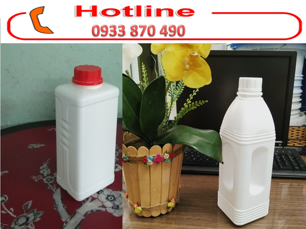 chai nhựa 1 lít vuông chai 1 lít có quai chai nhựa 1 lít vuông đựng hóa ...