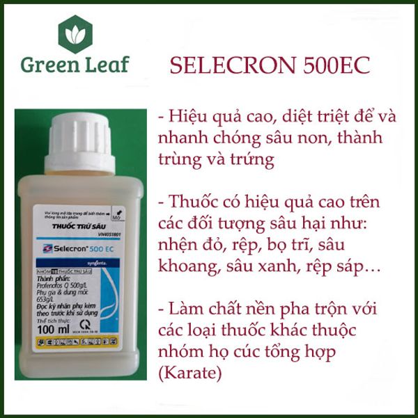 thuốc trừ sâu Selecron 500ec trừ các loại rầy xanh, sâu cuốn lá, sâu ...
