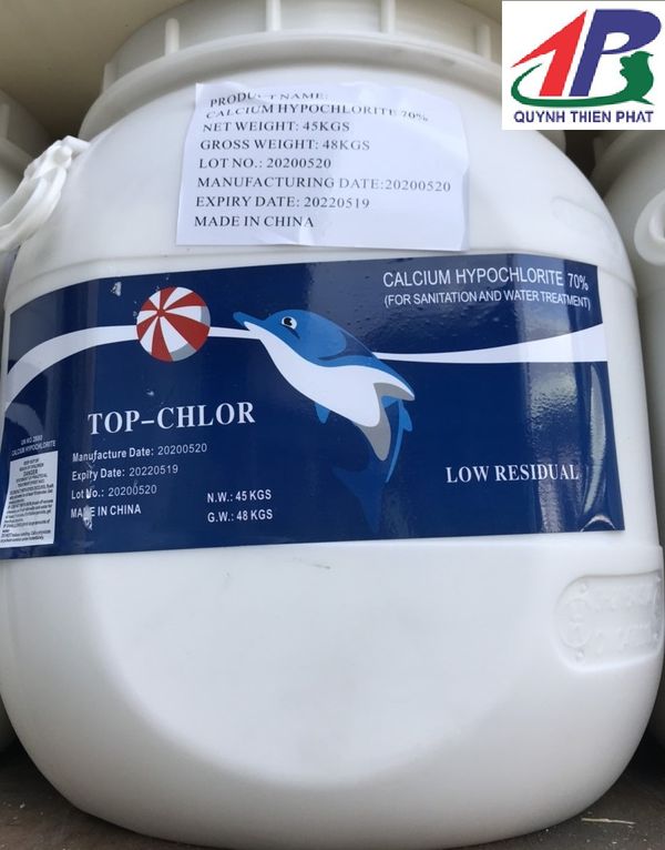 Cung cấp sỉ TOP-CHLOR, chlorine cá heo 70%, Calcium hypochlorite sát ...