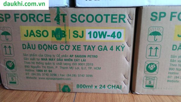 - Thùng 24 chai dầu nhờn dầu nhớt Xe Tay Ga Saigonpetro SP Force 4T ...