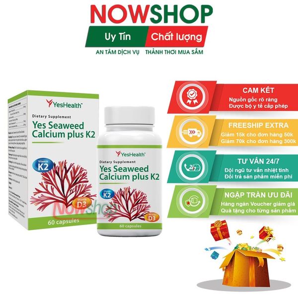 Viên uống tăng chiều cao Yeshealth Yes Calcium Plus K2 bổ sung canxi và ...
