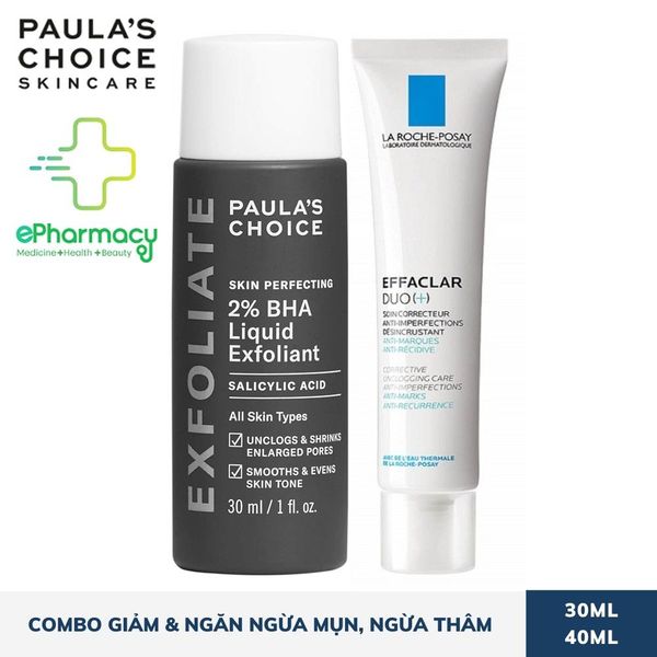 COMBO Paula's Choice BHA 2% [30ml] + Kem La Roche Posay Duo+ [40ml ...