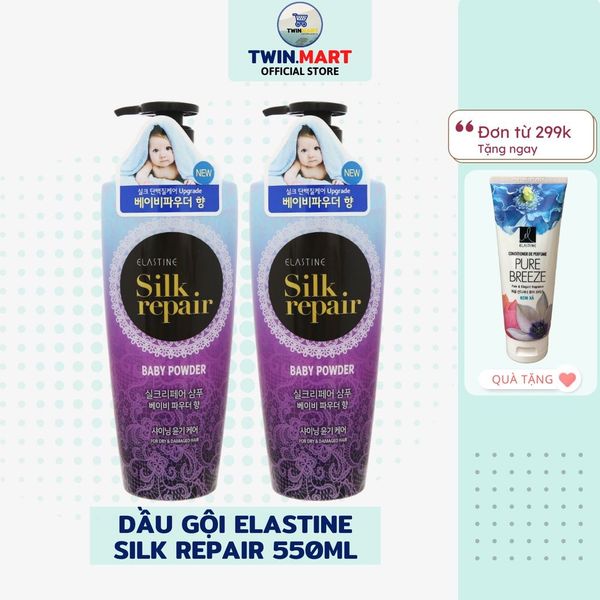 Dầu gội chăm sóc và nuôi dưỡng tóc Elastine Silk Repair Baby Powder 550ml nhập khẩu Hàn Quốc giá ...