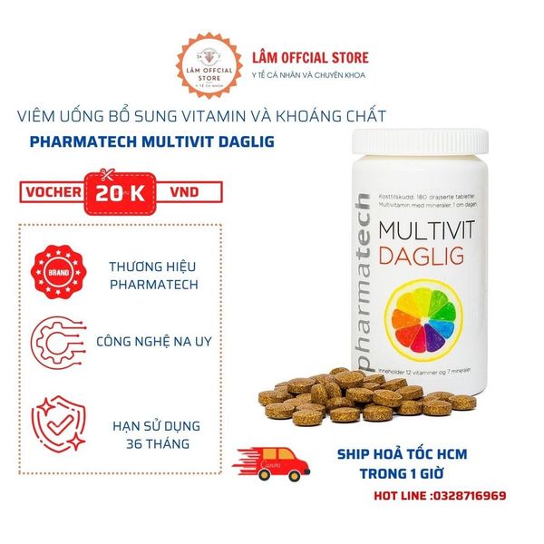 Viên uống bổ sung vitamin và khoáng chất Pharmatech Multivit Daglig ...