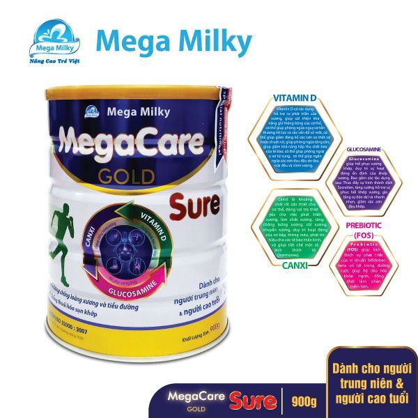 Sữa bột MEGACARE GOLD Sure dành cho người trung niên và cao tuổi - Mega Milky giá sỉ, giá bán ...