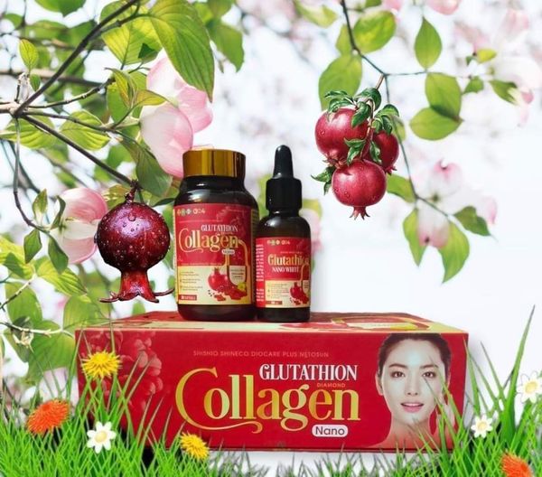 Viên uống đẹp da Glutathione Colagen Nano( tặng kèm 1 lọ serum dưỡng da ...