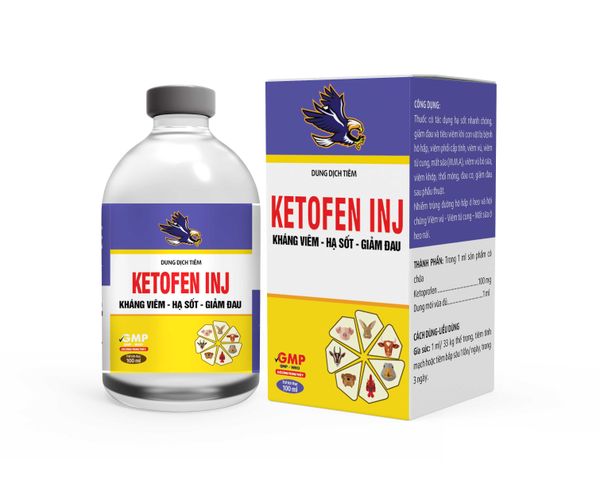Thuốc Thú Ketofen INJ Kháng Viêm Hạ Sốt Cho Heo, Bò, Dê chai 100ml giá ...