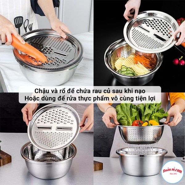 [HCM] Bộ Bào Rau Củ Kèm Thau Rổ Inox Đa Năng giá sỉ, giá bán buôn - Thị ...