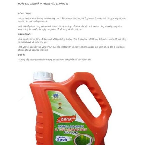 Nước Lau Gạch Và Tẩy Rong Rêu Đa Năng - dung dịch tẩy rửa tiện dụng giá ...