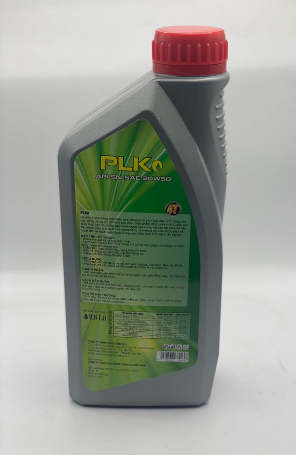 Dầu nhớt PLKo 20w50 1lit giá sỉ, giá bán buôn - Thị Trường Sỉ