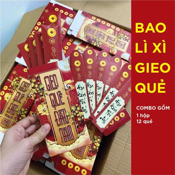 Lì xì gieo quẻ - Bao lì xì quẻ - 12 quẻ + 1 hộp giá sỉ, giá bán buôn ...