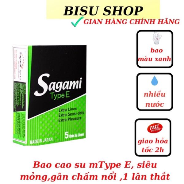 Bao cao su Sagami type E gân gai , siêu mỏng Nhật Bản hộp 5 cái giá sỉ ...
