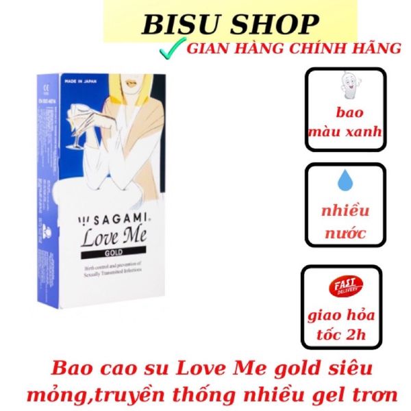 Bao cao su Sagami Love Me Gold siêu mỏng co dãn, không màu không mùi kiểu truyền thống Nhật Bản ...