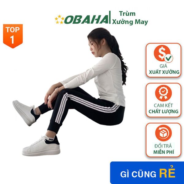 Quần Thể Thao Nỉ 3 Sọc Nam và Nữ Form Chuẩn, Chất Dày Đẹp OBAHA 03 giá ...