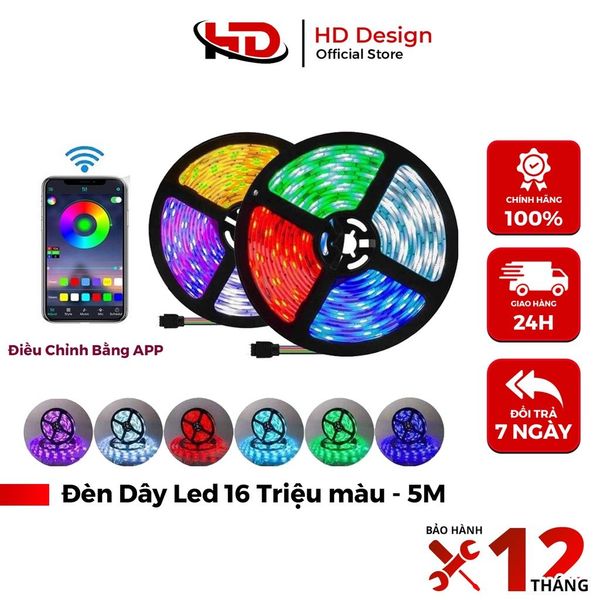 Đèn Dây Led RGB 16 Triệu Màu 5M - Nháy Theo Nhạc, Trang Trí Decor Phòng ...
