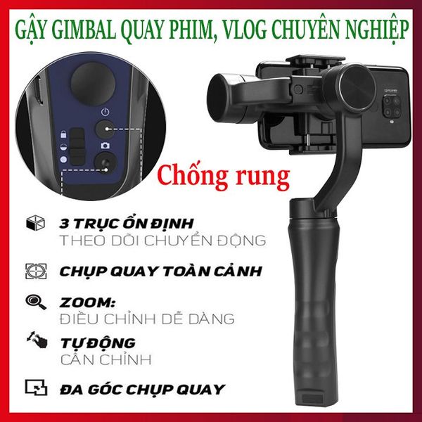 Gimbal chống rung điện thoại 3-AXIS T6, Thiết bị chống rung hỗ trợ quay video chuyên nghiệp, Tay ...