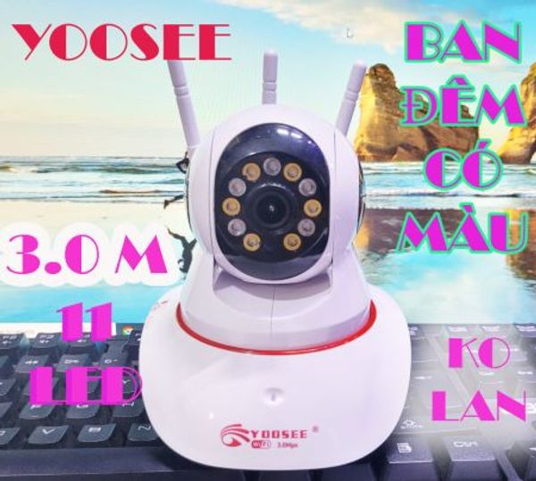 CAMERA ROBO IP YOOSEE 3 ANTEN 11 LED , KHÔNG CỔNG LAN , BAN ĐÊM CÓ MÀU ...