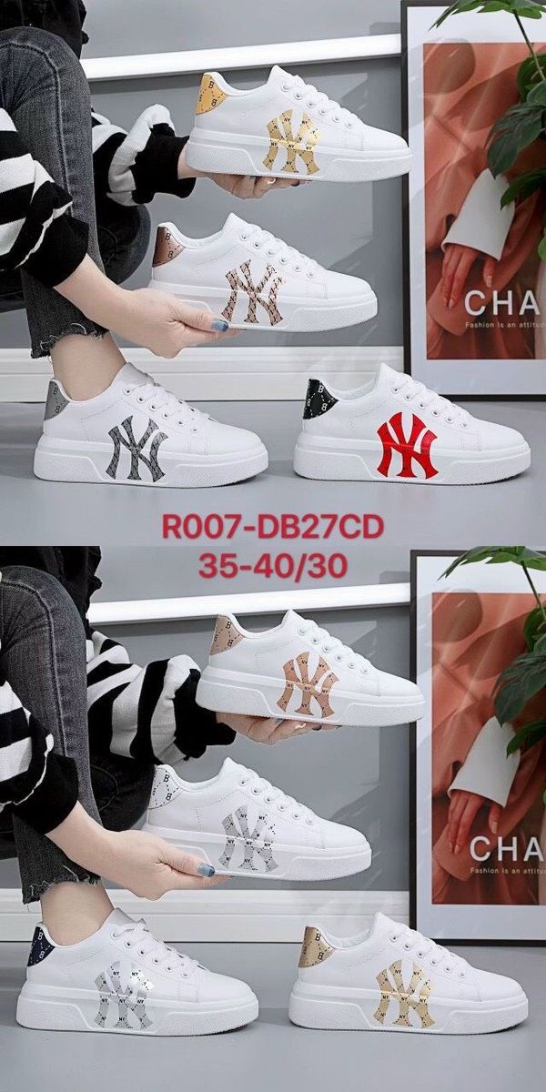 Giày thể thao nữ chất da màu trắng viền gót đẹp R007 giá sỉ, giá bán buôn - Thị Trường Sỉ