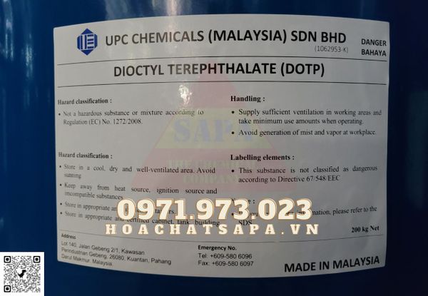 DOTP – Bis (2-Ethylhexyl) Terephthalate – Chất hóa dẻo – Mã Lai giá sỉ, giá bán buôn - Thị Trường Sỉ