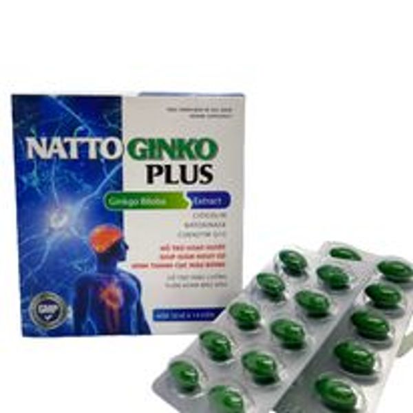 Thực phẩm bảo vệ sức khỏe Natto Ginko Plus Hộp 10 vỉ x 10 viên (Hỗ trợ hoạt huyết, tăng cường ...