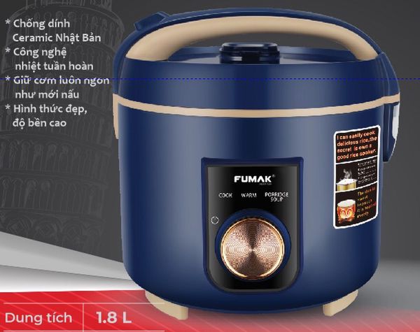 Nồi cơm điện Fumak thương hiệu Nhật Bản 1,8L giá sỉ, giá bán buôn - Thị ...