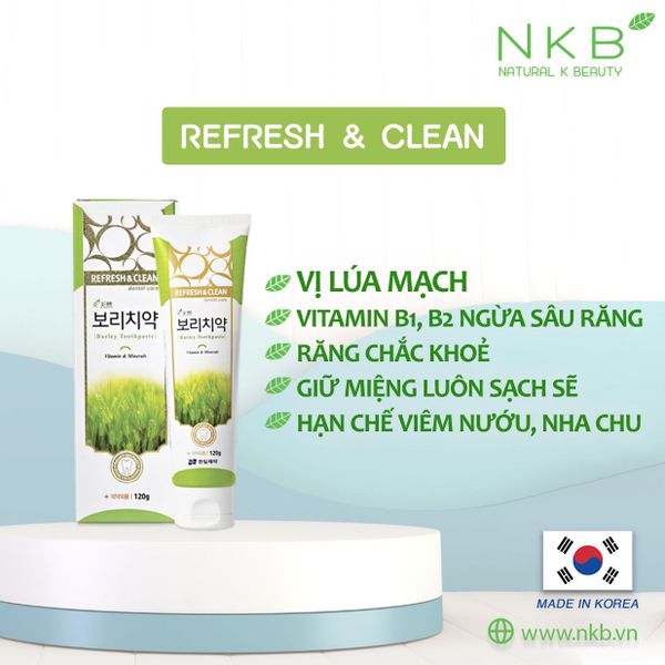 KEM ĐÁNH RĂNG LÚA MẠCH Refresh & Clean BARLEY HÀN QUỐC (ĐỘC QUYỀN ...