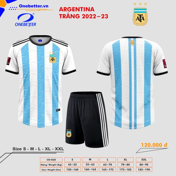 Đồ đá banh, quần áo bóng đá đội tuyển Argentina 2022-23 màu trắng ...