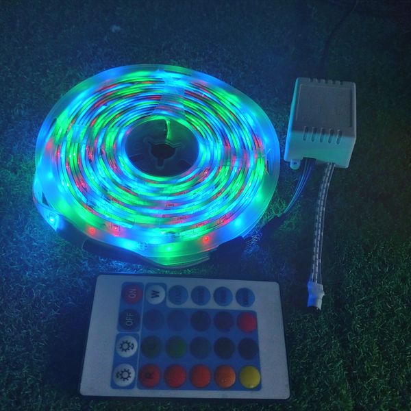 Dây đèn LED trang trí RGB dài 5M sẵn keo dán có điều khiển từ xa chính ...