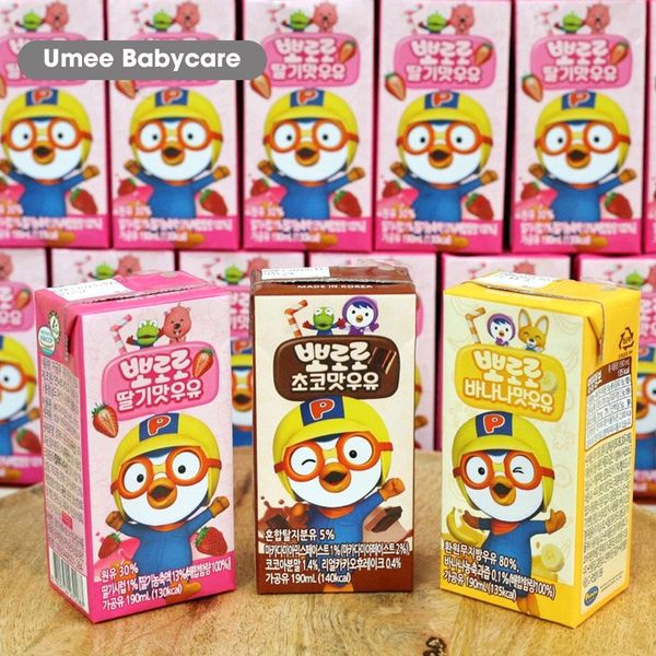Sữa Dinh Dưỡng Pororo Hàn Quốc Vị Chuối/ Dâu/ Socola, Sữa Tươi Pororo Hộp 190ml giá sỉ, giá bán ...