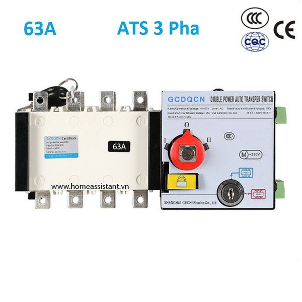 Cầu Dao ATS Chuyển 2 Nguồn Điện Tự Động 3 Pha 63A ATS02-63 giá sỉ, giá ...