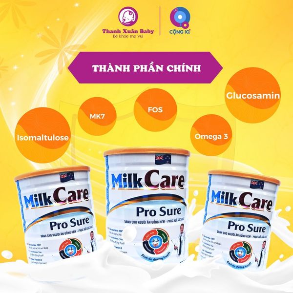 Sữa bột Milkcare Pro Sure bổ sung dinh dưỡng cho người ăn uống kém 900g - Thanh Xuân Baby giá sỉ ...