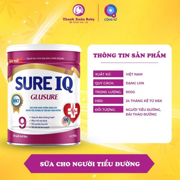 Sữa cho người tiểu đường Sure IQ Glusure hỗ trợ phục hồi sức khỏe 900g ...