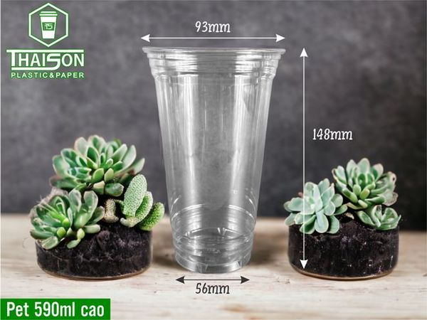 Ly Nhựa PET 590ml Nắp Cầu Phi 93, Sử Dụng 1 Lần giá sỉ, giá bán buôn - Thị Trường Sỉ