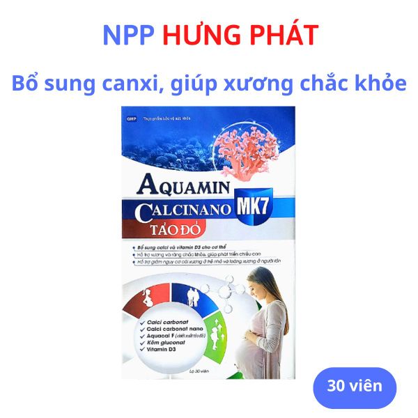 Viên uống canxi AQUAMIN CALCINANO MK7 Lọ 30 viên giá sỉ, giá bán buôn - Thị Trường Sỉ