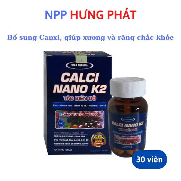 Viên canxi calcl nano k2 Tảo biển đỏ bổ sung canxi, giảm còi xương, giúp xương và răng chắc khỏe ...