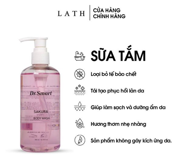 Sữa tắm làm trắng, dưỡng ẩm Hàn Quốc hương hoa anh đào Dr.Smart Sakura ...