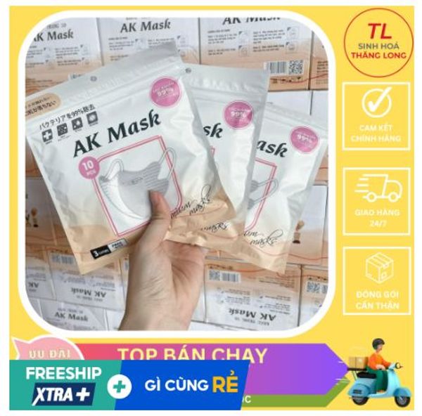 Thùng 100 chiếc Khẩu trang 5D AK Mask 10 túi kháng khuẩn 10 chiếc/túi - Chọn màu tùy ý giá sỉ ...