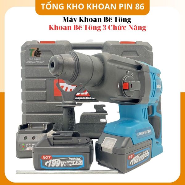 Khoan bê tông pin Makita 199v loại không chổi than lõi đồng giá sỉ, giá bán buôn - Thị Trường Sỉ