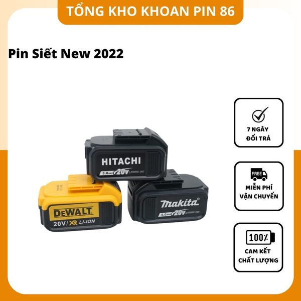 Pin máy siết bulong, máy khoan pin DeWalt 20v , pin 20v Makita , pin 20v Hitachi dung lượng ...