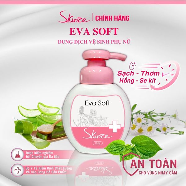 Dung dịch vệ sinh phụ nữ Skinze Eva Soft DDVS Saffron Trầu không Tràm ...