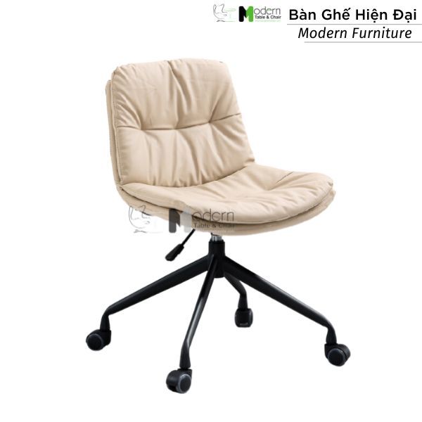 Ghế da làm việc tại nhà tựa lưng chân xoay nhỏ gọn nhập khẩu hiện đại ...