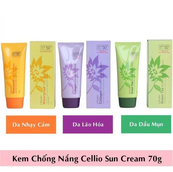 Kem Chống Nắng CELLIO SPF 50 PA+++ 70g Dưỡng Ẩm Trắng Da Chống Nước Tự ...