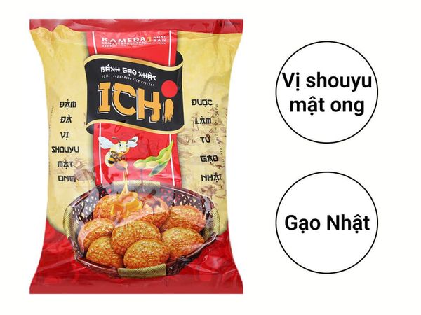 Bánh Gạo Nhật vị Shouyu Mật Ong Ichi gói 100g Thùng 20 gói giá sỉ, giá bán buôn - Thị Trường Sỉ