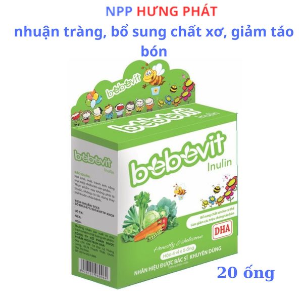 Bebevit inulin - bổ sung chất xơ, giảm triệu chứng táo bón hộp 20 ống ...