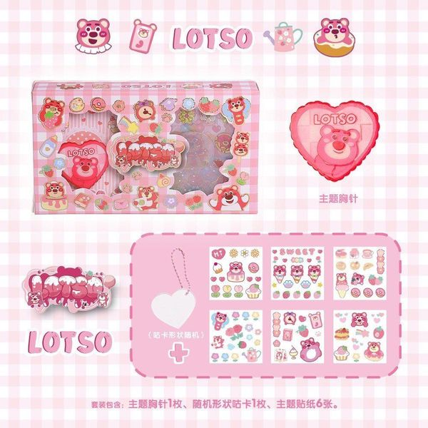 HỘP 6 TỜ STICKER, 1 GHIM CÀI, 1 MÓC KHÓA GẤU DÂU-KUROMI giá sỉ, giá bán ...