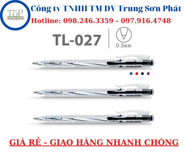 Bút bi Thiên Long TL - 079 ( Xanh/Đen/Đỏ ) ( 20 cây/hộp ) ( 0.5mm ...