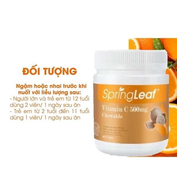 [Hàng Công Ty] Viên uống Vitamin C 500mg Springleaf 500 viên hỗ trợ tăng cường hệ miễn dịch, đẹp ...