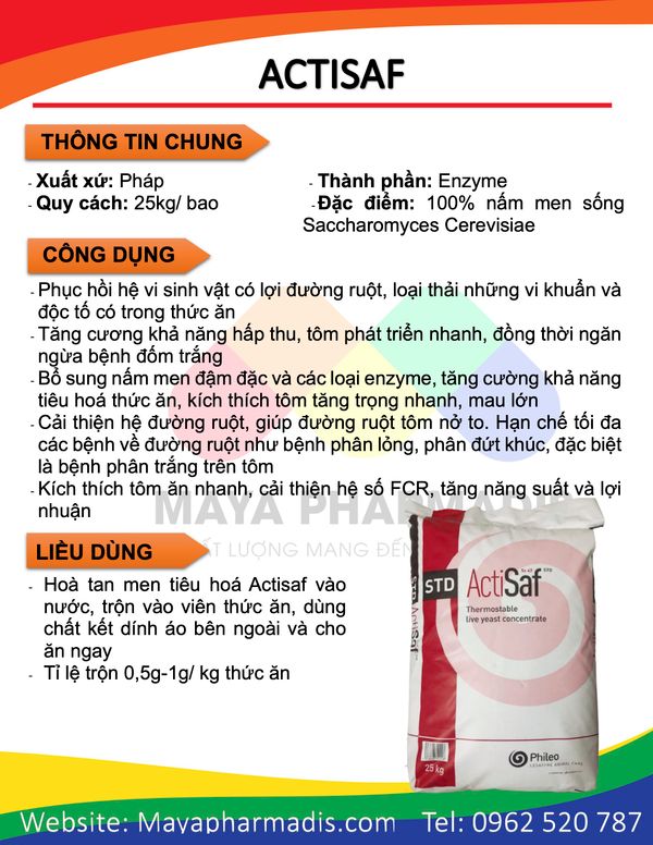 Actisaf – Nấm men đường ruột đậm đặc phòng ngừa phân trắng giá sỉ, giá ...