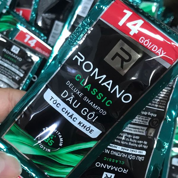 Dầu gội đầu Romano Classic (Xanh) / Attitude (Đỏ) - 12 (+2) gói / dây ...