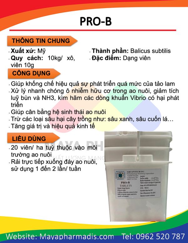 Men vi sinh xử lý đáy dạng viên Pro-B Talet giá sỉ, giá bán buôn - Thị ...